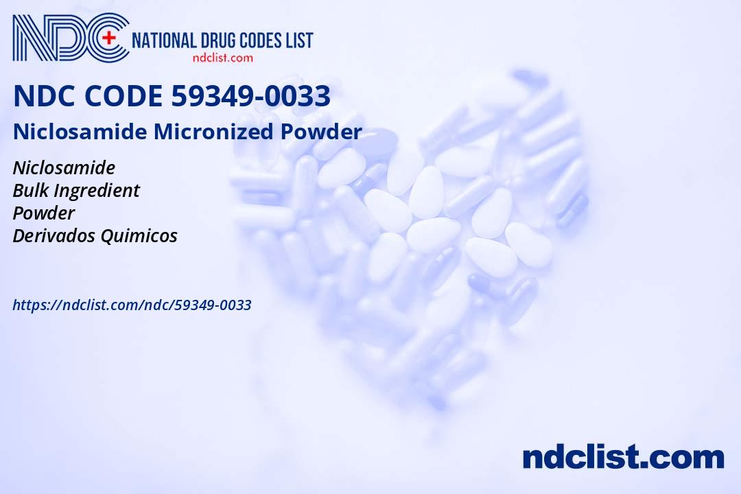 NDC 59349-0033 Niclosamide Micronized Powder