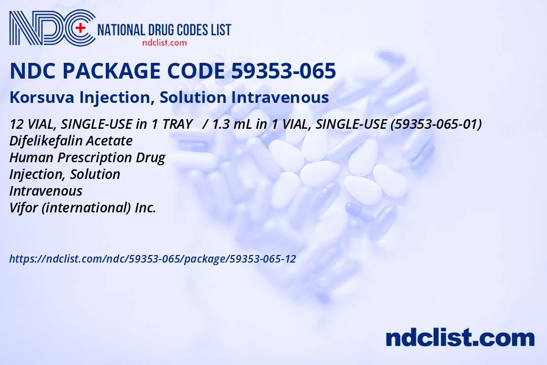 NDC Package 59353-065-12 Korsuva Injection, Solution Intravenous