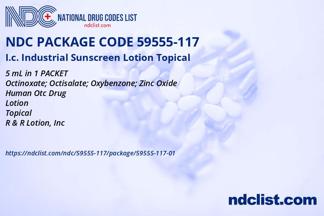 I.c. Industrial Sunscreen Lotion- NDC59555-117-01