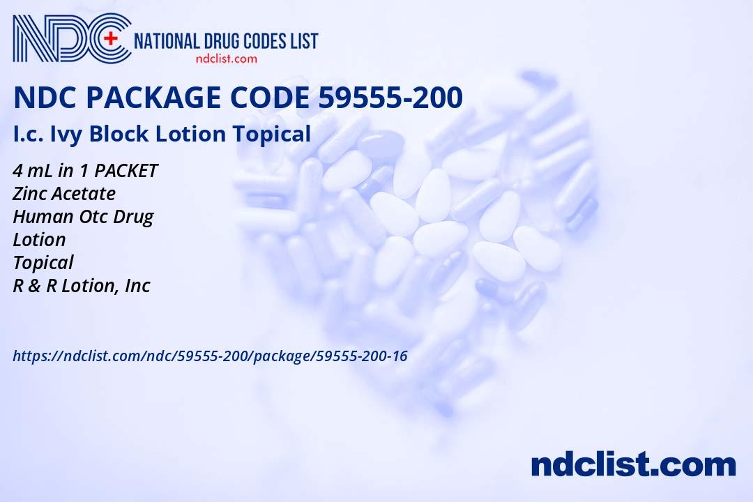 NDC Package 59555-200-16 I.c. Ivy Block Lotion Topical