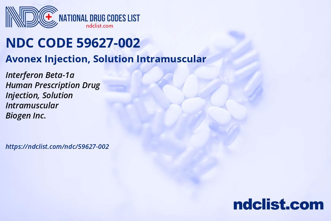 NDC 59627-002 Avonex Injection, Solution Intramuscular