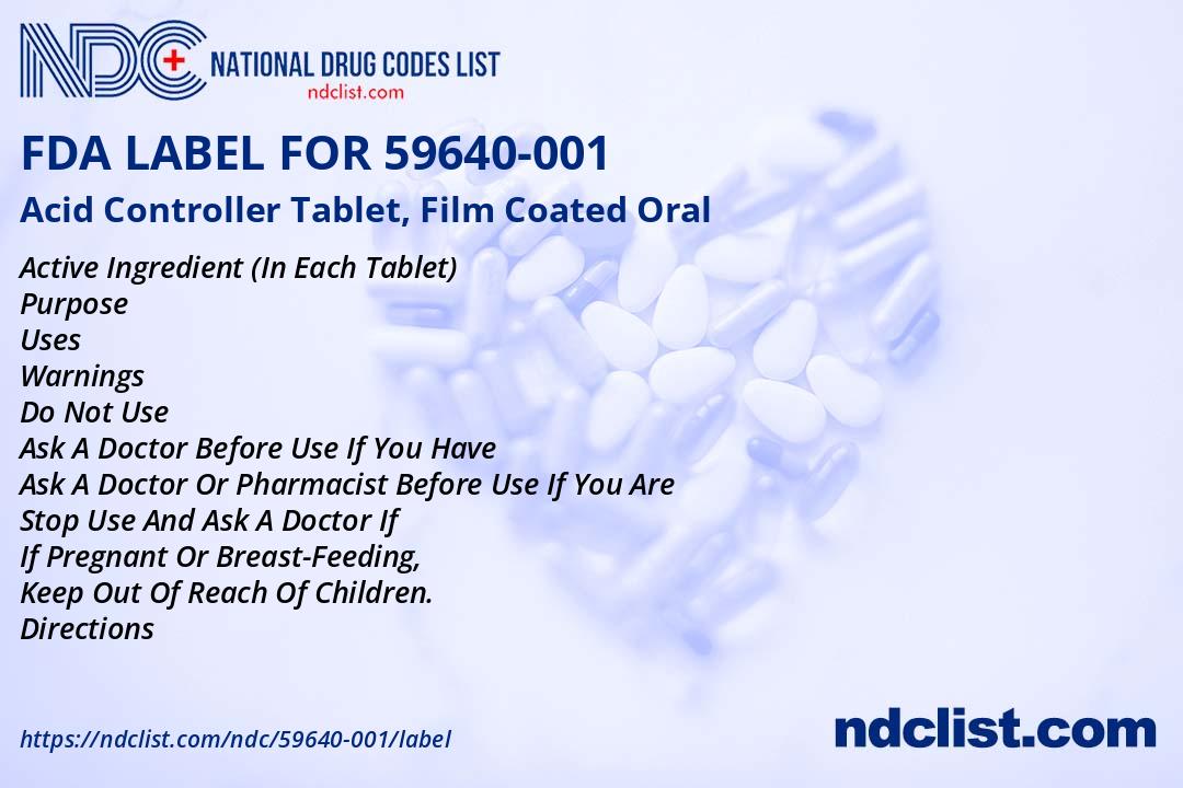 FDA Label for Acid Controller Tablet, Film Coated Oral - Indications ...