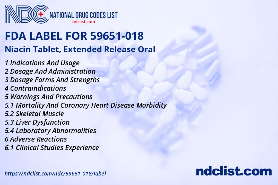 Niacin Tablet, Extended Release- FDA Label NDC59651-018