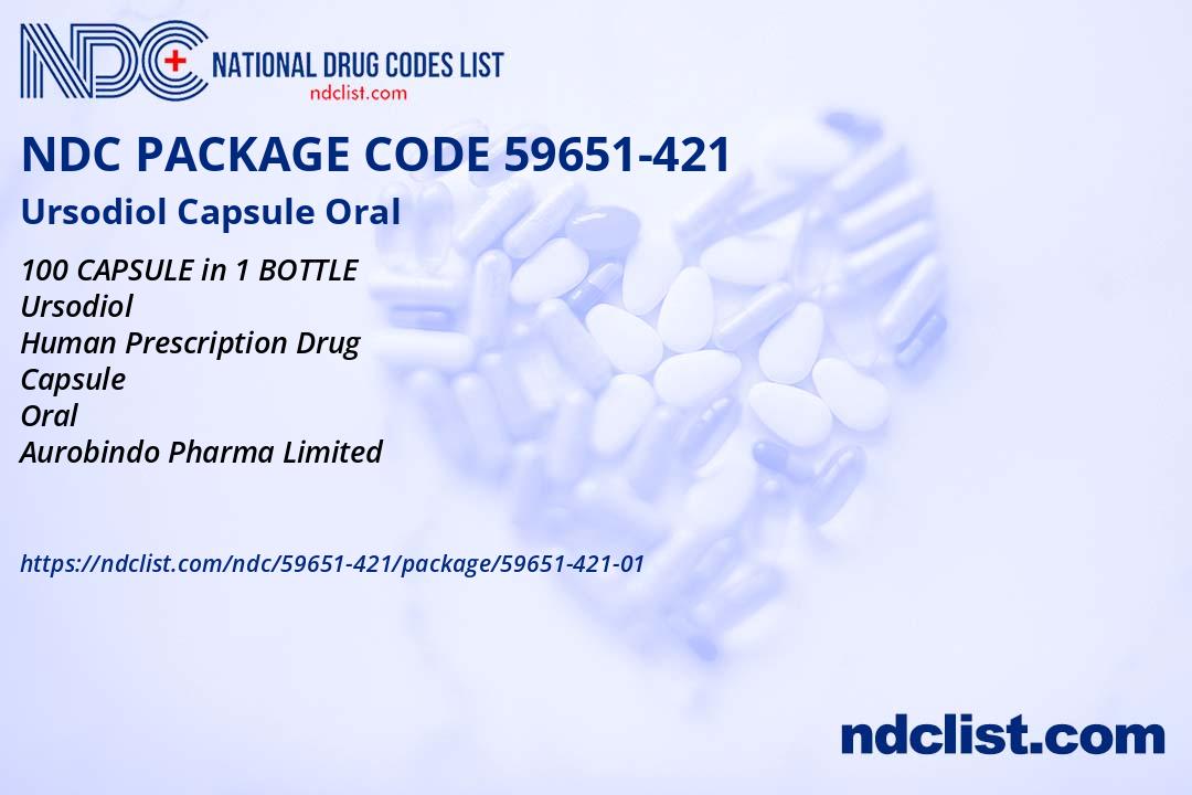 NDC Package 59651-421-01 Ursodiol Capsule Oral