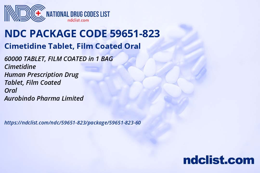 Cimetidine Tablet, Film Coated- NDC59651-823-60