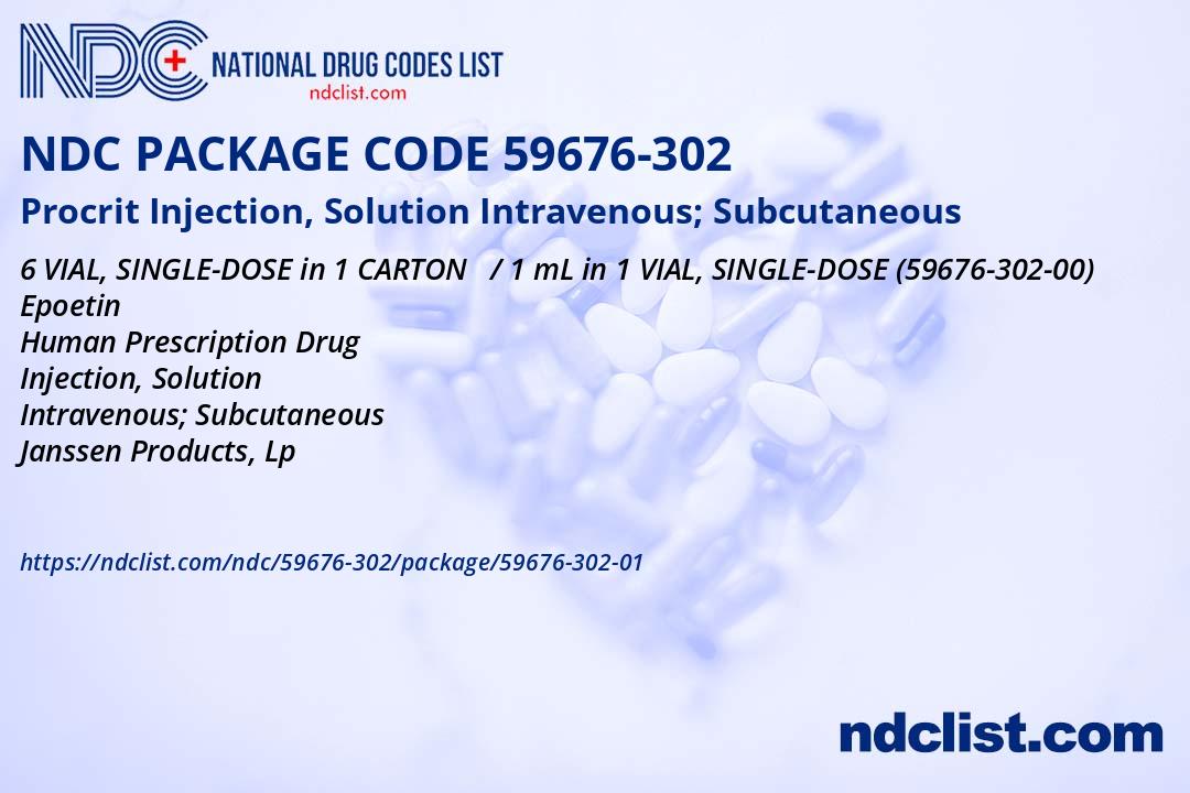 NDC Package 59676-302-01 Procrit Injection, Solution Intravenous ...