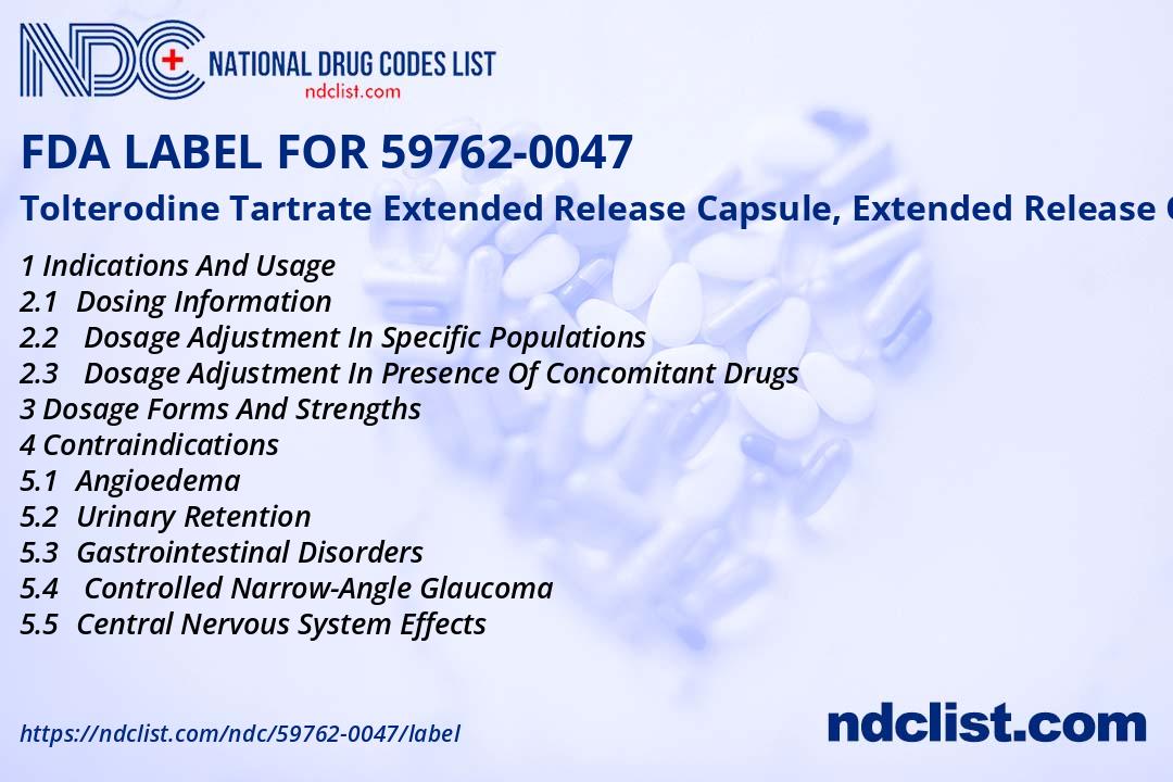FDA Label for Tolterodine Tartrate Extended Release Capsule, Extended ...