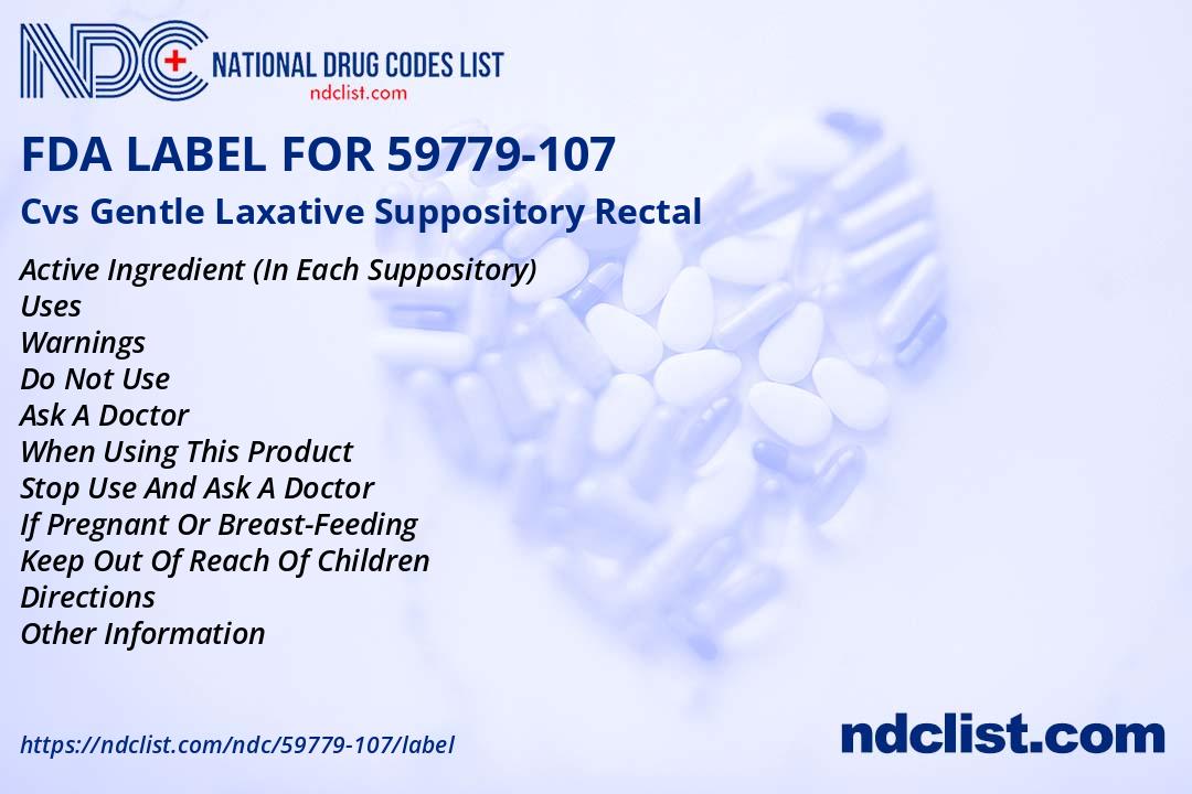 FDA Label for Cvs Gentle Laxative Suppository Rectal - Indications ...