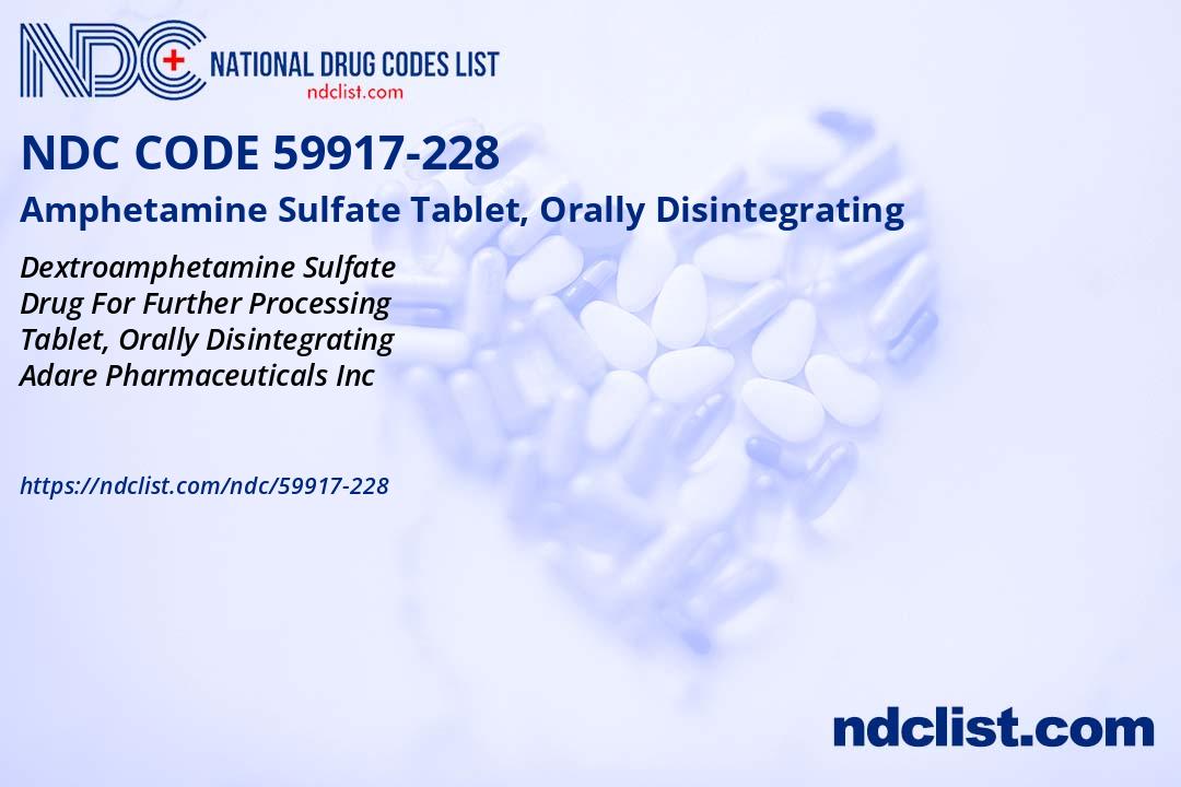 Amphetamine Sulfate NDC 59917-228