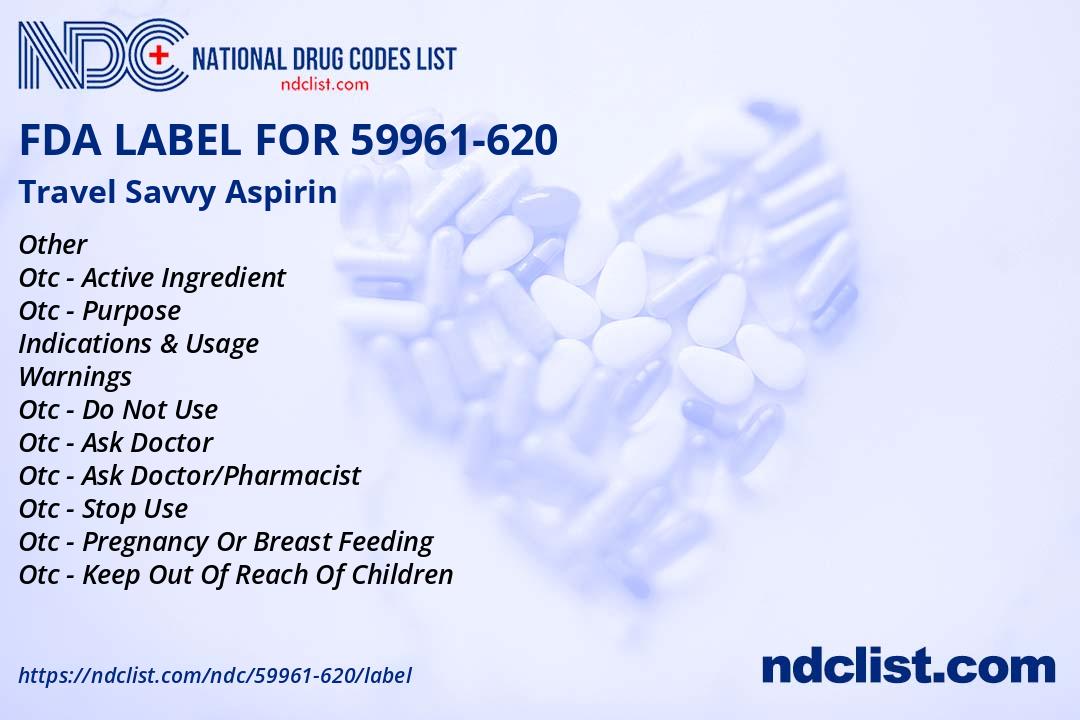 FDA Label for Travel Savvy Aspirin - Indications, Usage & Precautions