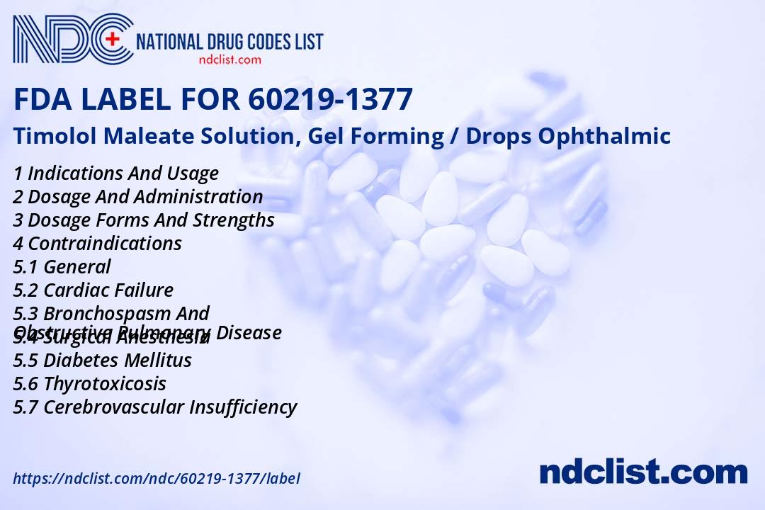 FDA Label for Timolol Maleate Solution, Gel Forming / Drops Ophthalmic ...