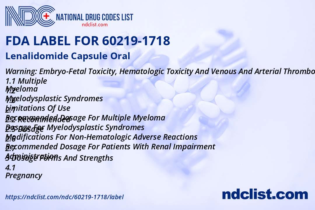 FDA Label for Lenalidomide Capsule Oral - Indications, Usage & Precautions