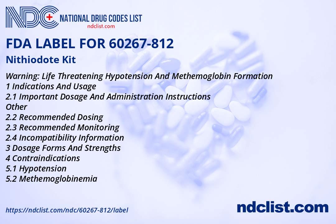 FDA Label for Nithiodote Kit - Indications, Usage & Precautions