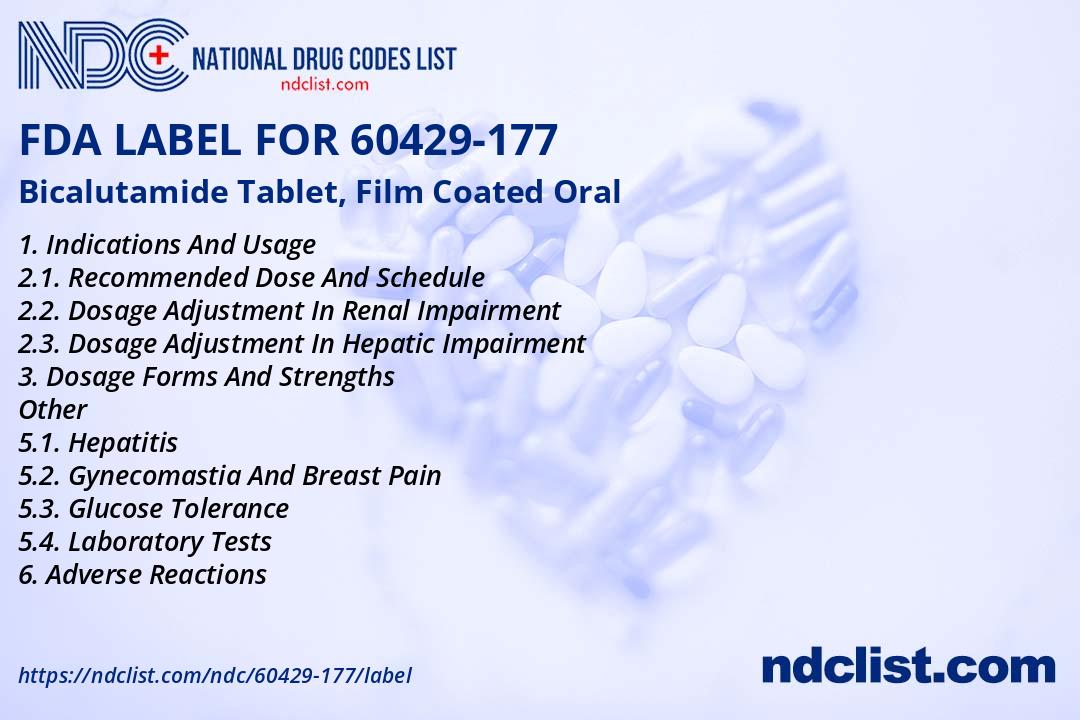 Bicalutamide Tablet, Film Coated FDA Label - NDC 60429-177