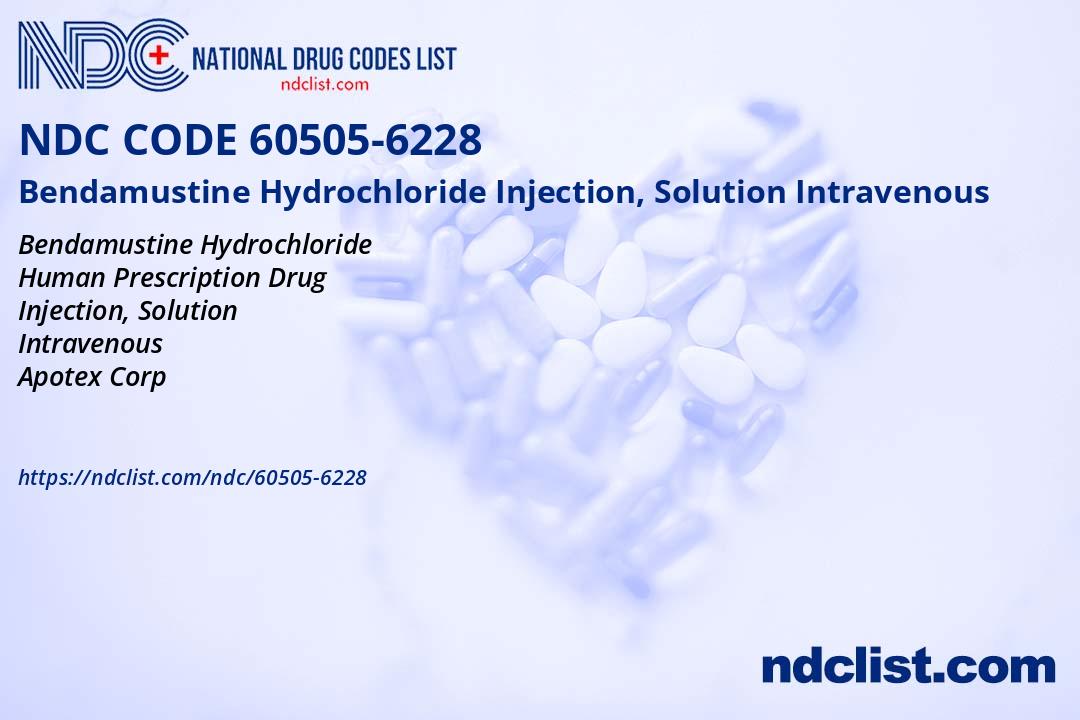 NDC 60505-6228 Bendamustine Hydrochloride Injection, Solution Intravenous