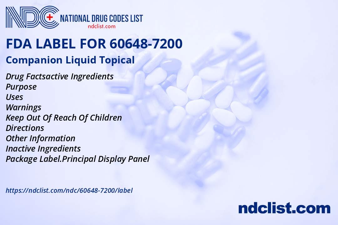 FDA Label for Companion Liquid Topical - Indications, Usage & Precautions