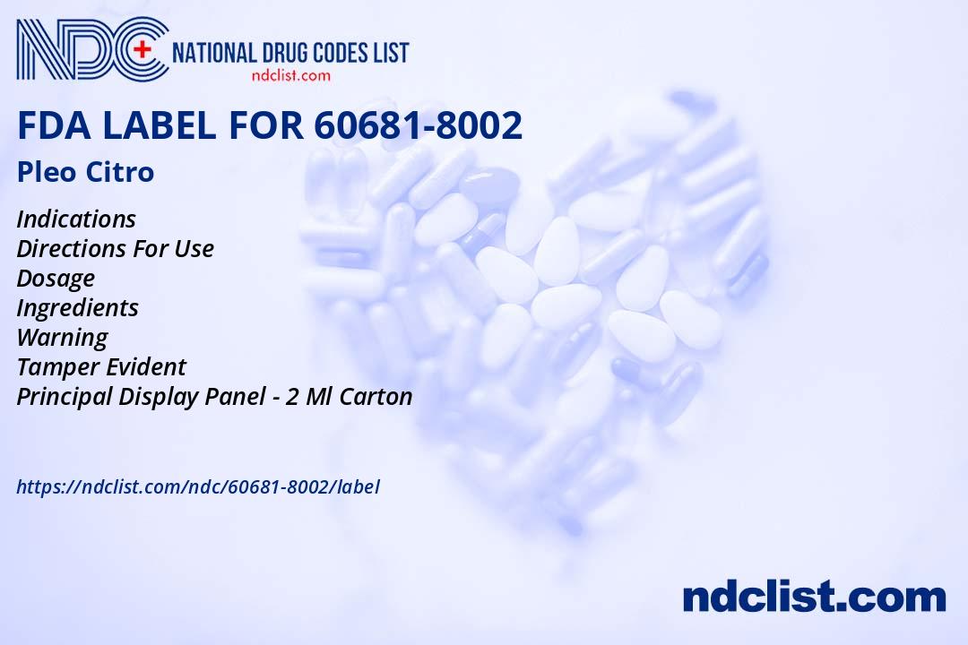 Pleo Citro- FDA Label NDC60681-8002
