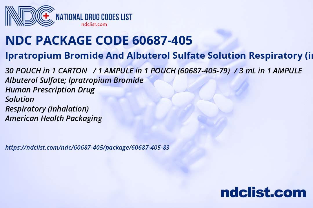 NDC Package 60687-405-83 Ipratropium Bromide And Albuterol Sulfate ...