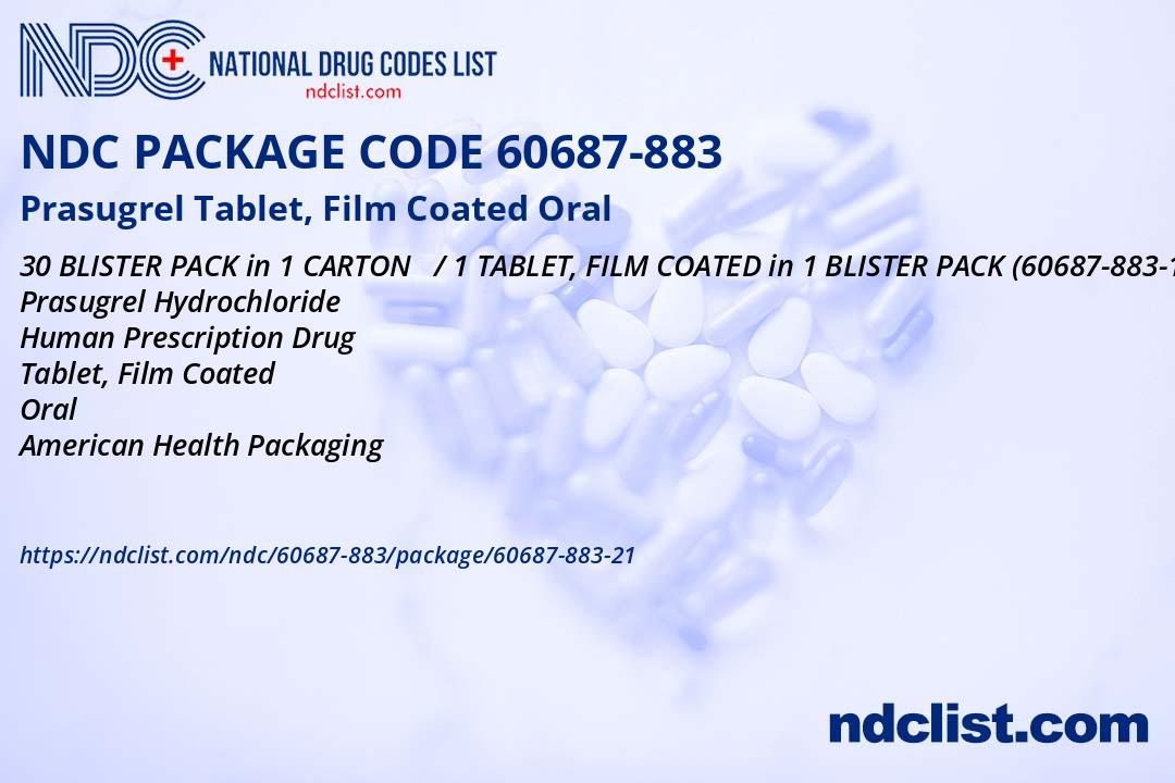 Prasugrel Tablet, Film Coated- NDC60687-883-21