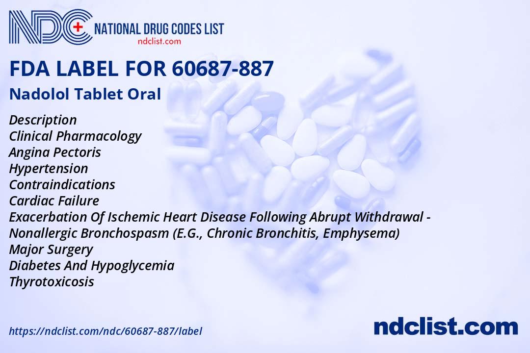 FDA Label for Nadolol Tablet Oral - Indications, Usage & Precautions