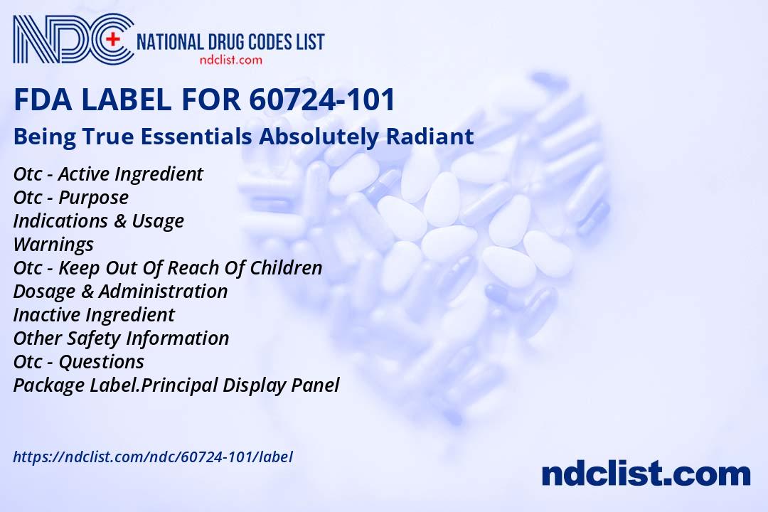 Being True Essentials Absolute FDA Label - NDC 60724-101