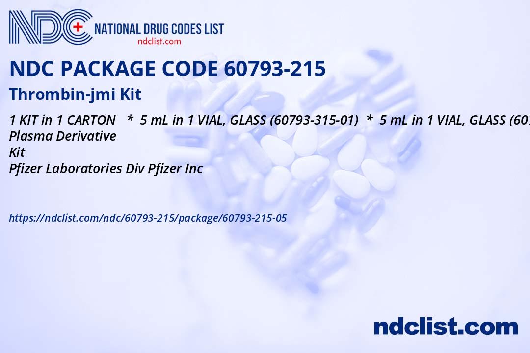 NDC Package 60793-215-05 Thrombin-jmi Kit