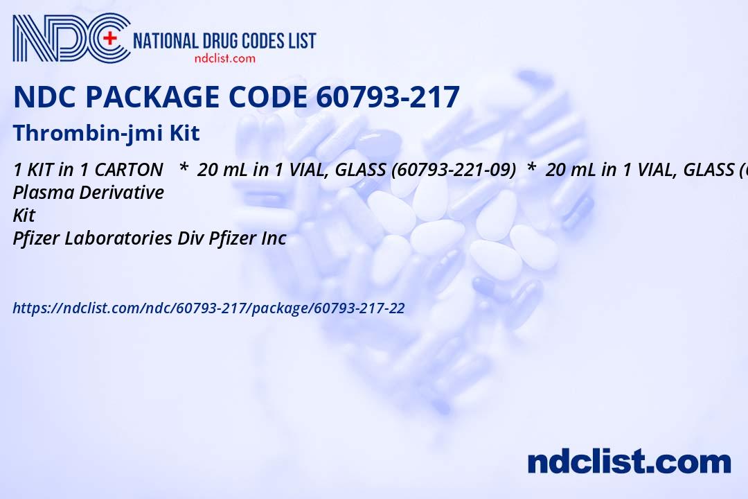 NDC Package 60793-217-22 Thrombin-jmi Kit