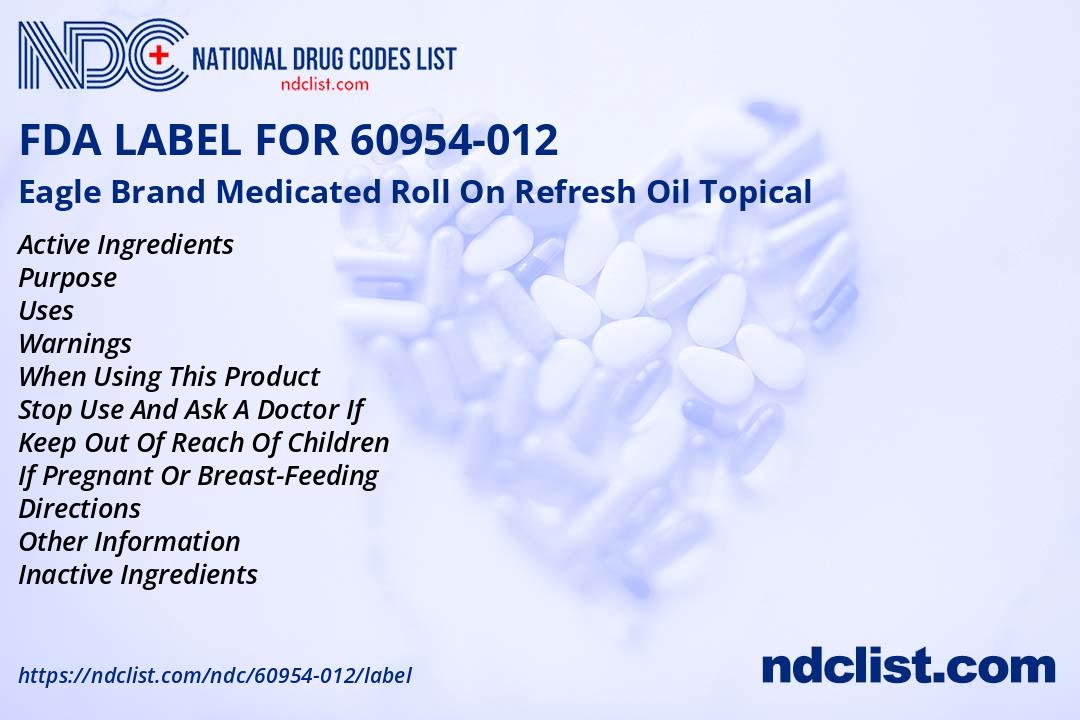 Eagle Brand Oil- FDA Label NDC60954-012