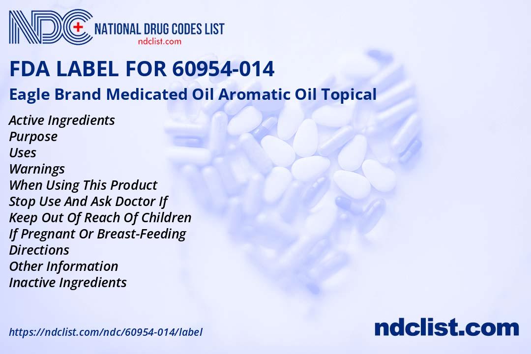 Eagle Brand Oil FDA Label - NDC 60954-014
