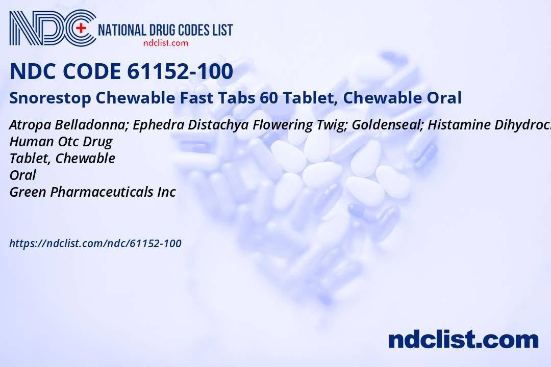 Snorestop Chewable Fast Tabs 60 NDC 61152-100