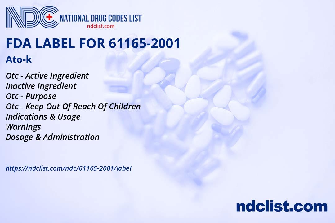 FDA Label for Ato-k - Indications, Usage & Precautions