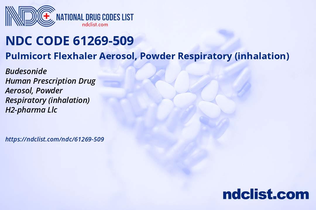 NDC 61269-509 Pulmicort Flexhaler Aerosol, Powder Respiratory (inhalation)