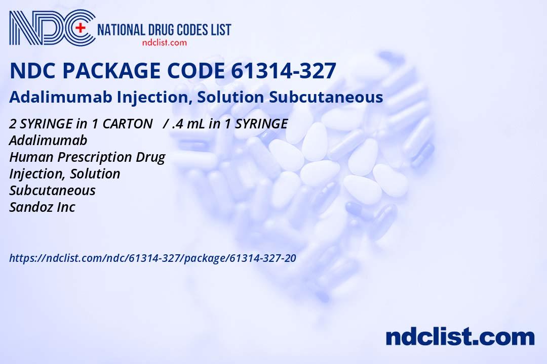 Adalimumab Injection, Solution NDC Package 61314-327-20
