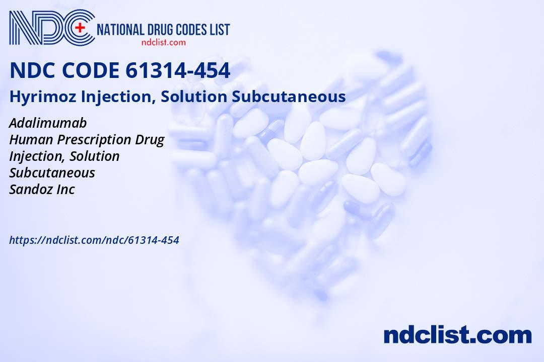 NDC 61314-454 Hyrimoz Injection, Solution Subcutaneous
