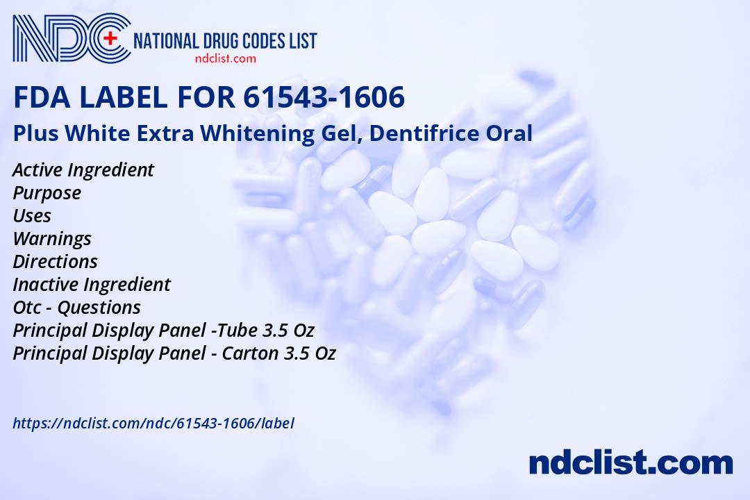 Plus White Extra Whitening- FDA Label NDC61543-1606