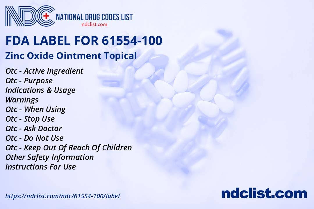 Zinc Oxide- FDA Label NDC61554-100