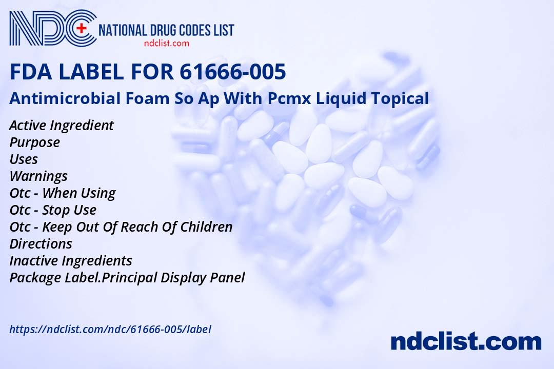 FDA Label for Antimicrobial Foam So Ap With Pcmx Liquid Topical - Indications, Usage & Precautions