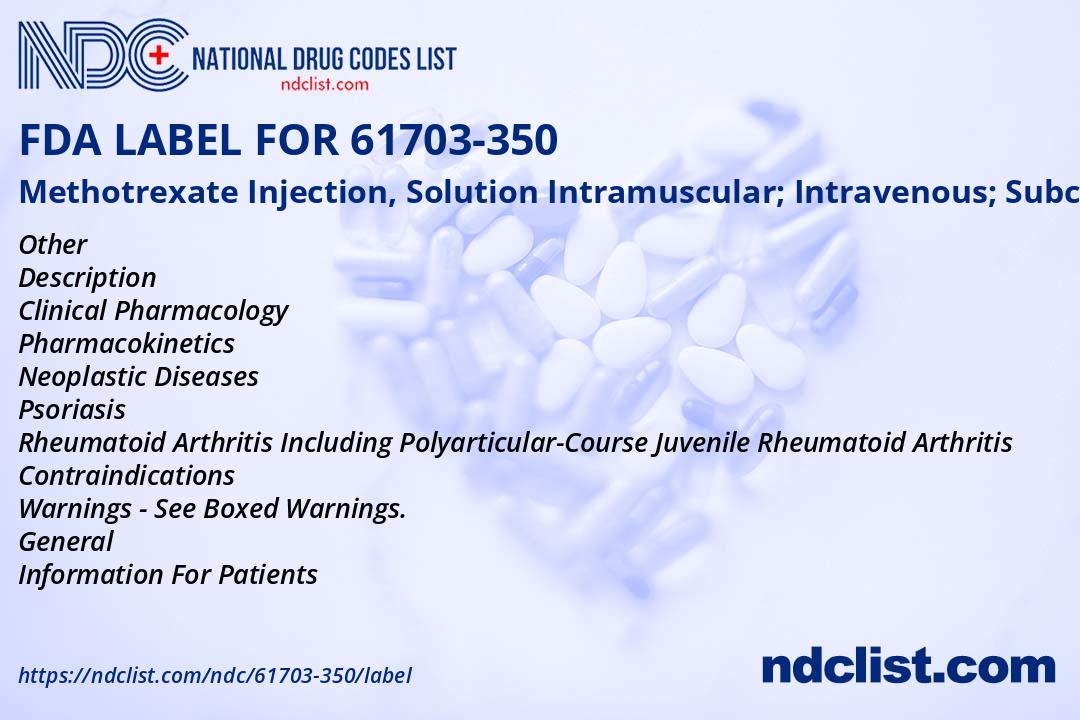 FDA Label for Methotrexate Injection, Solution Intramuscular ...