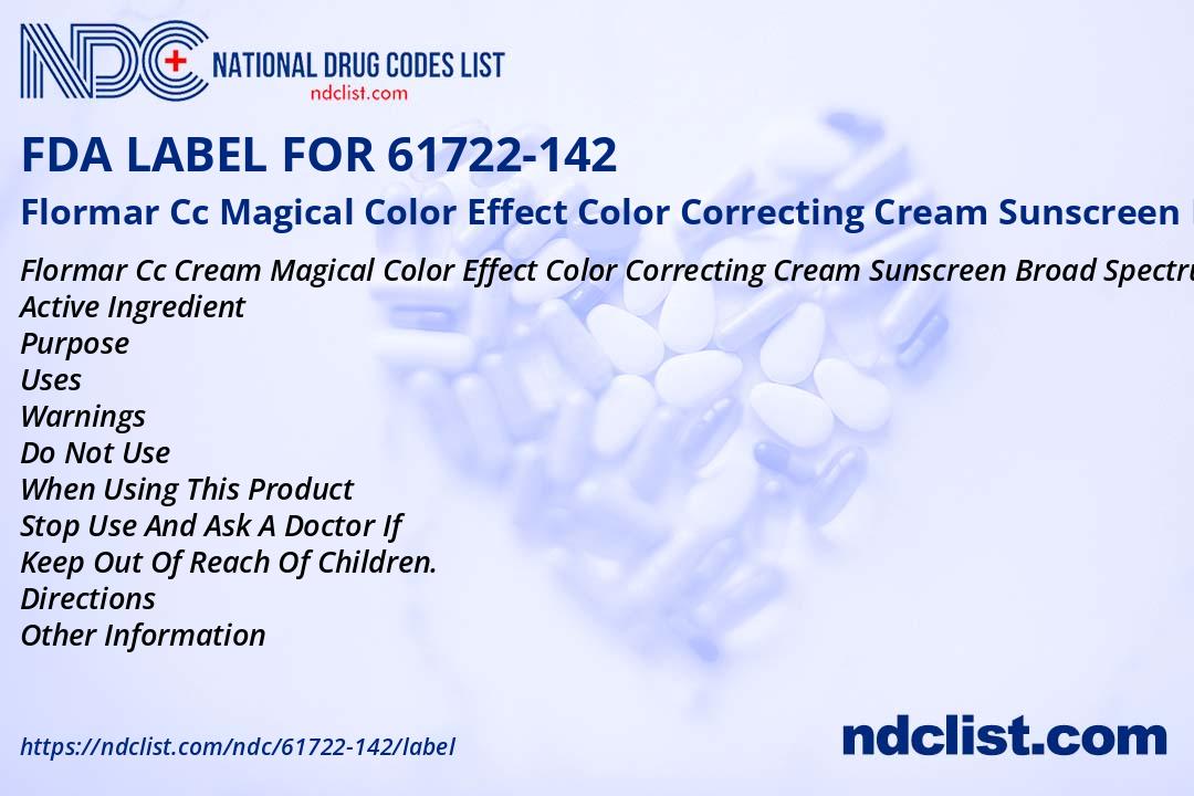 FDA Label for Flormar Cc Magical Color Effect Color Correcting Cream ...