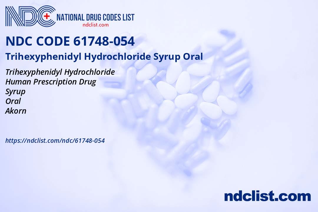 NDC 61748-054 Trihexyphenidyl Hydrochloride Syrup Oral