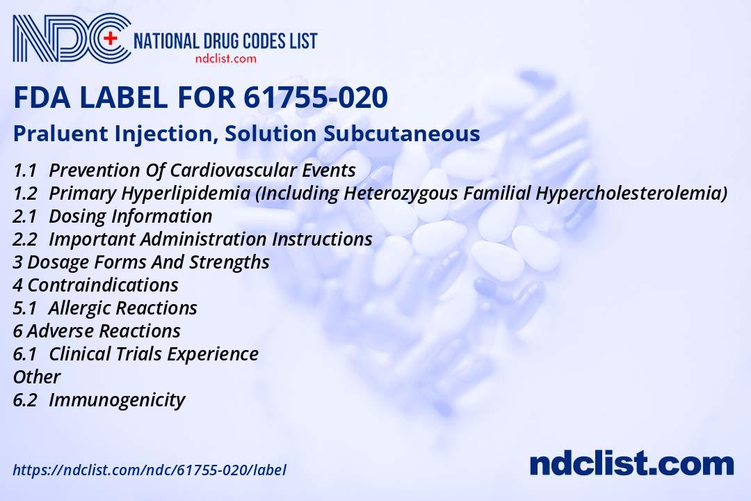 FDA Label for Praluent Injection, Solution Subcutaneous - Indications ...