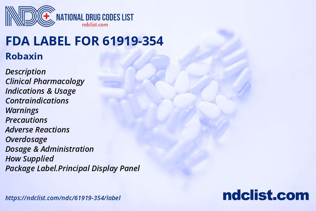 Robaxin FDA Label - NDC 61919-354