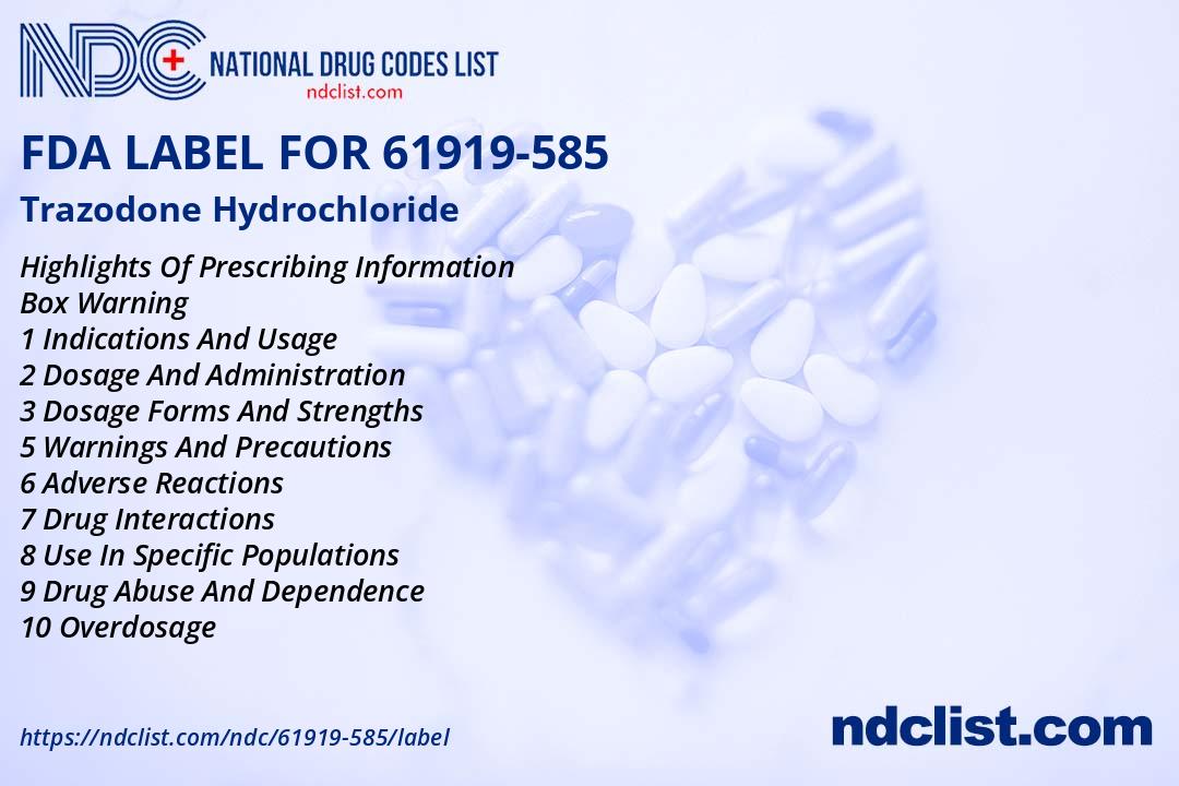 FDA Label for Trazodone Hydrochloride - Indications, Usage & Precautions