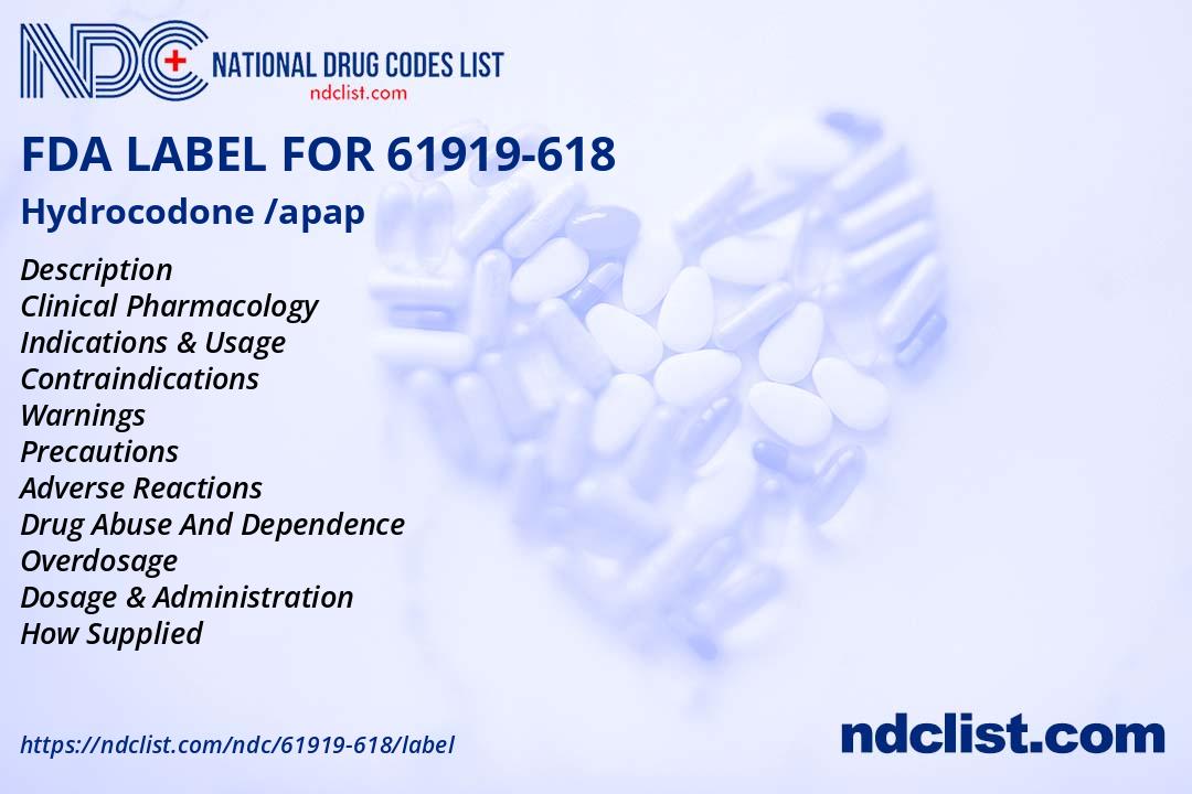 FDA Label for Hydrocodone /apap - Indications, Usage & Precautions