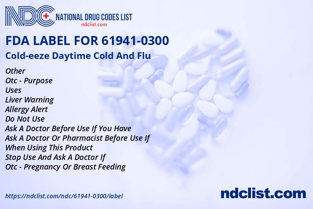 Cold-eeze FDA Label - NDC 61941-0300