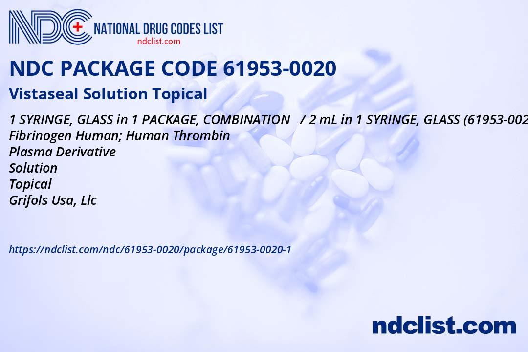 NDC Package 61953-0020-1 Vistaseal Solution Topical