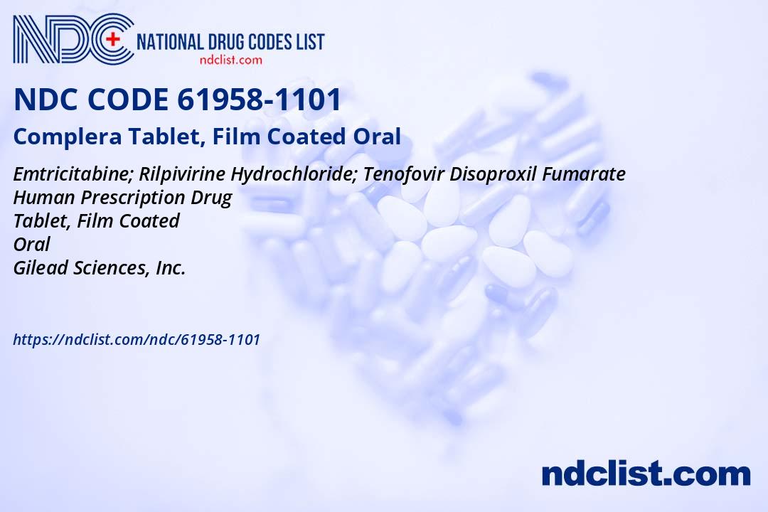 NDC 61958-1101 Complera Tablet, Film Coated Oral