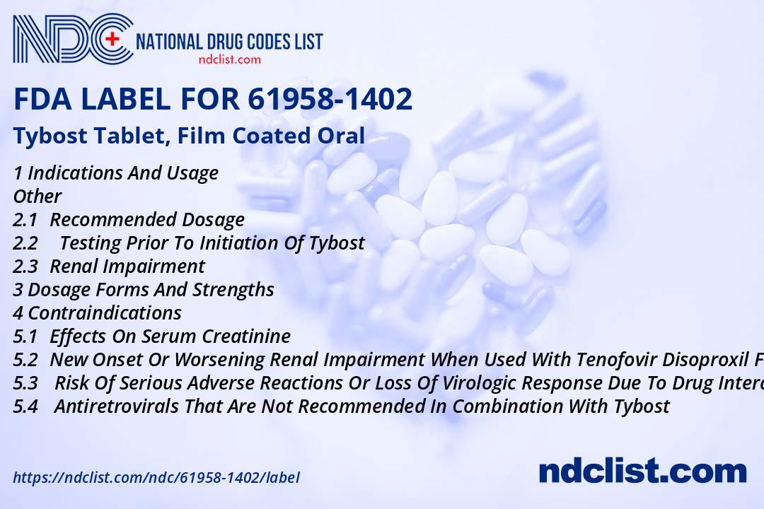 FDA Label for Tybost - Indications, Usage & Precautions