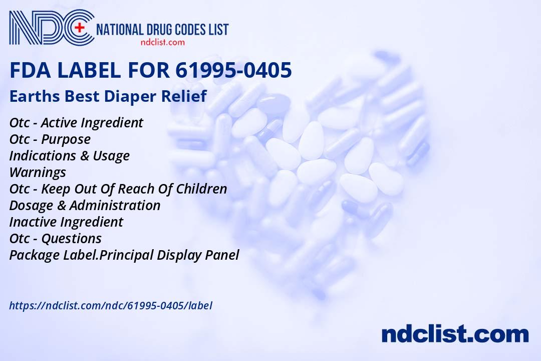 FDA Label for Earths Best Diaper Relief - Indications, Usage & Precautions