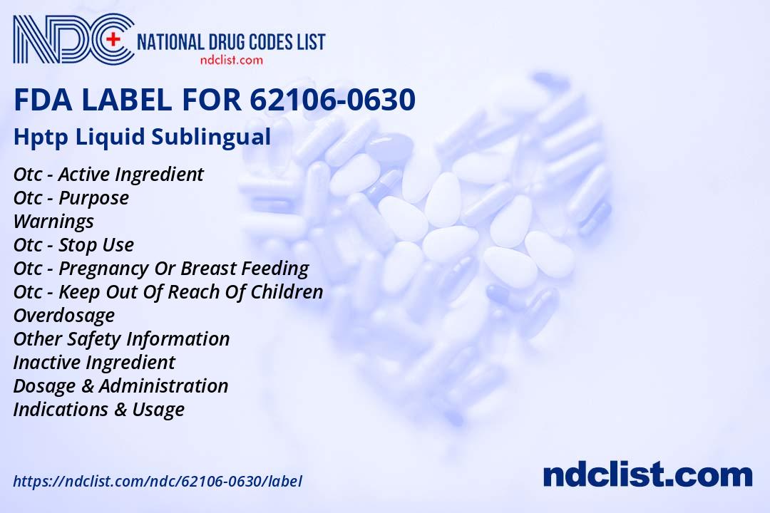 FDA Label for Hptp Liquid Sublingual - Indications, Usage & Precautions